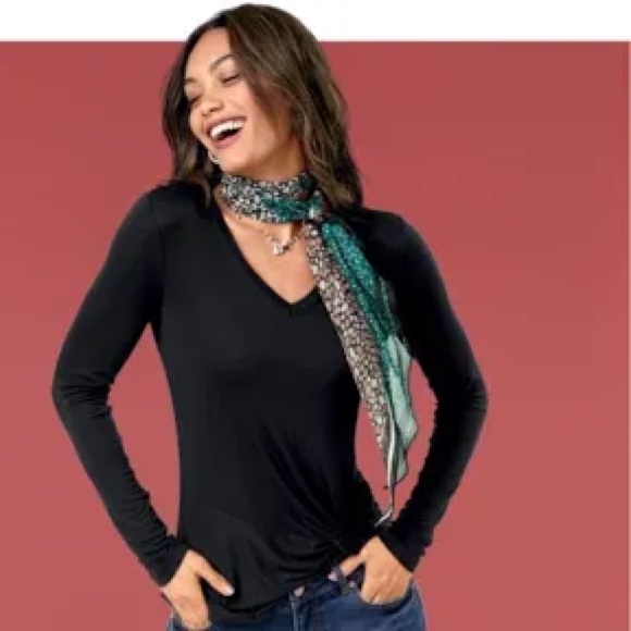 CAbi | Tops | Cabi Reveal Tee 38 Side Knot Long Sleeve Tshirt | Poshmark